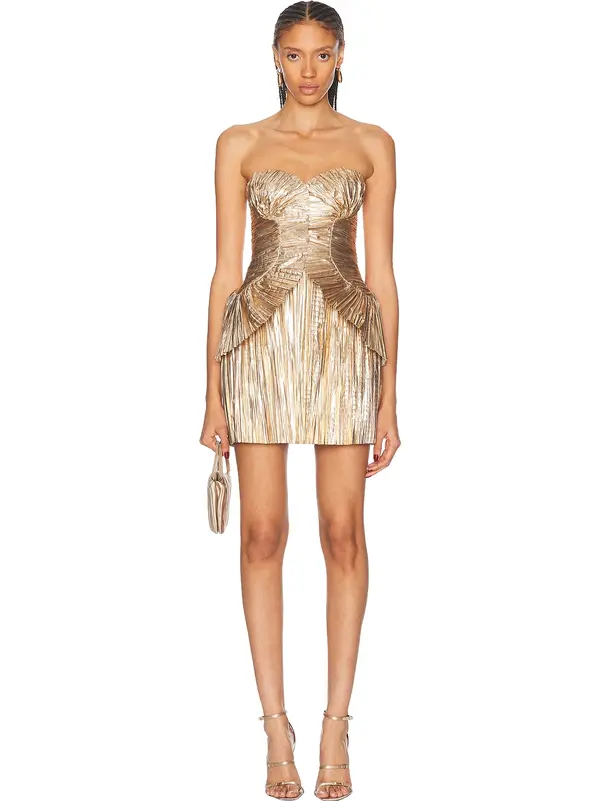 Cult Gaia Charlique Metallic Dress - Gold