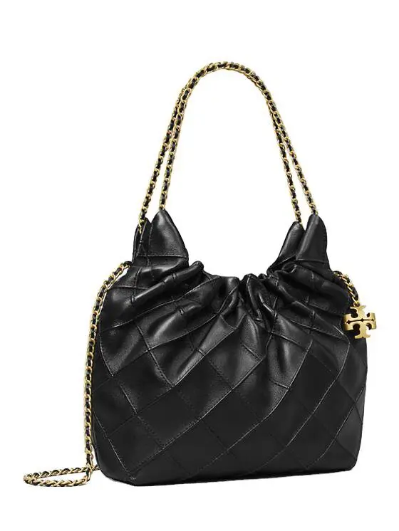 Tory Burch Mini Fleming Soft Hobo Bag - Black