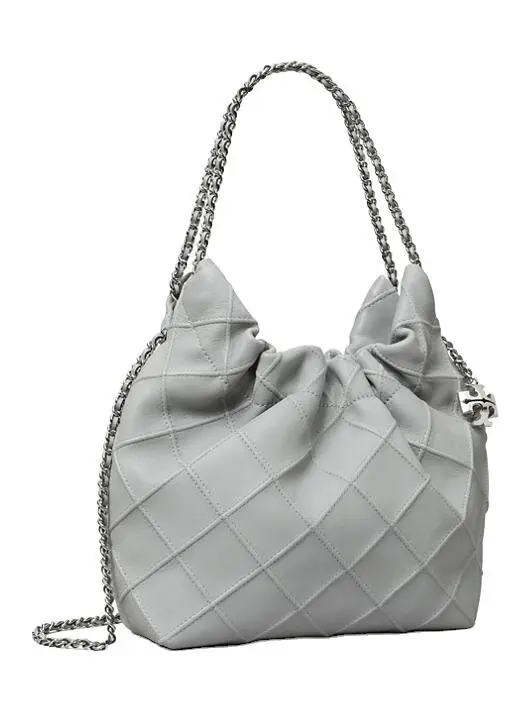 Tory Burch Mini Fleming Soft Hobo Bag - Gray