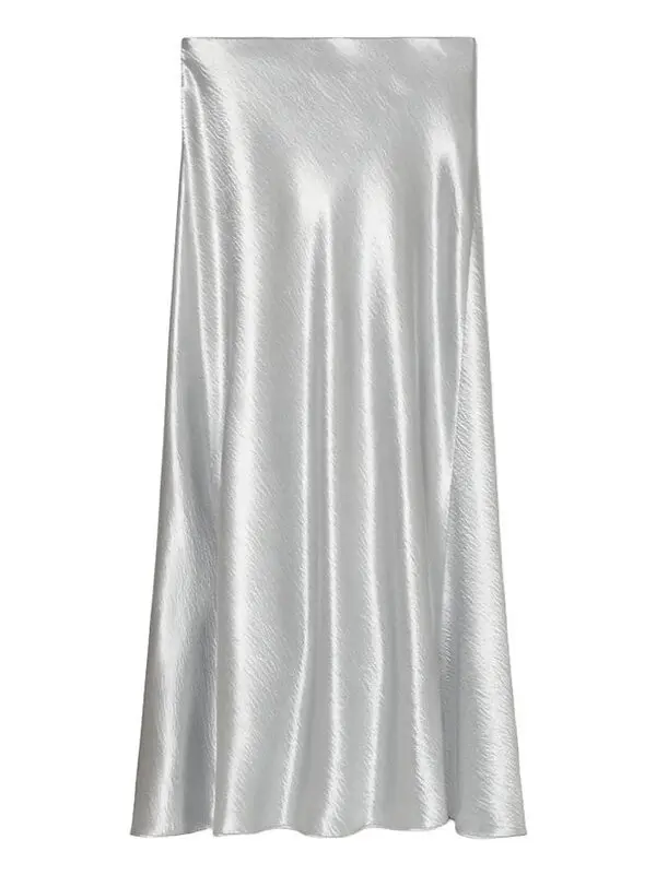 Tory Burch Satin Skirt - Quartz Gray