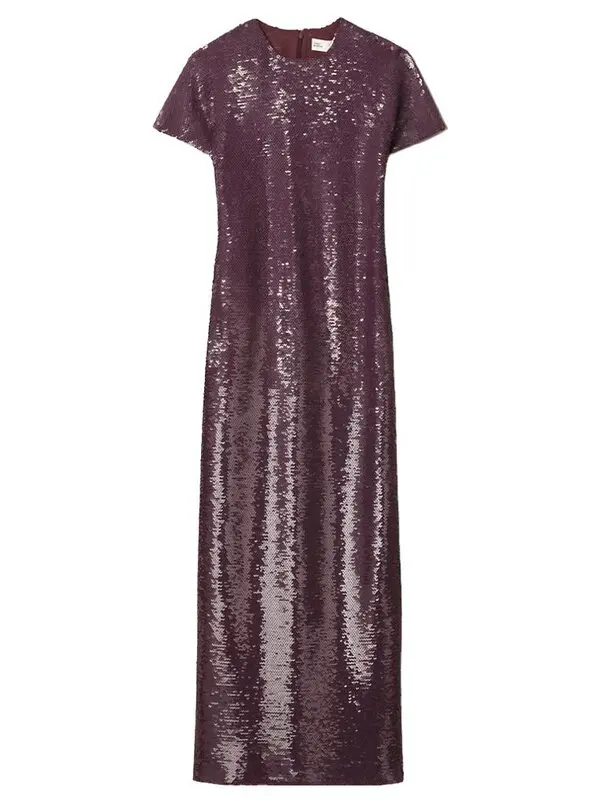 Tory Burch Sequins T-shirt Dress - Merlot