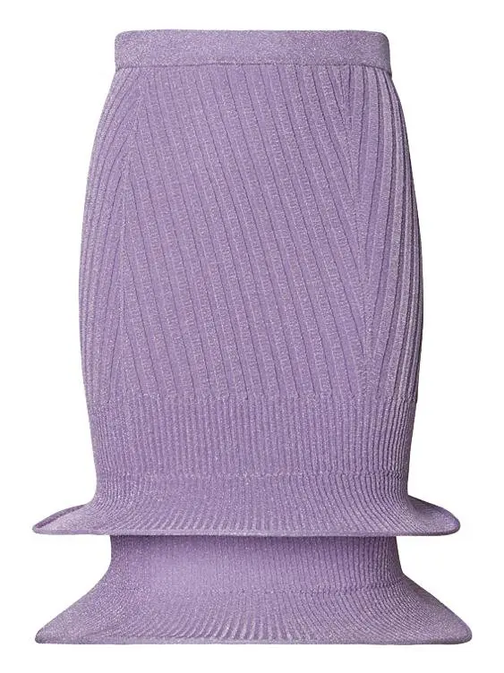 Tory Burch Metallic Knit Hoop Skirt - Bright Lavender