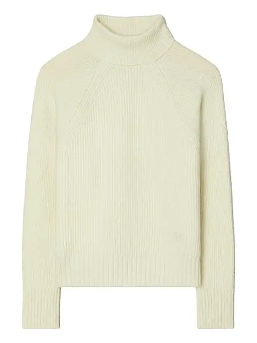 Tory Burch Wool Turtleneck Sweater - New Ivory