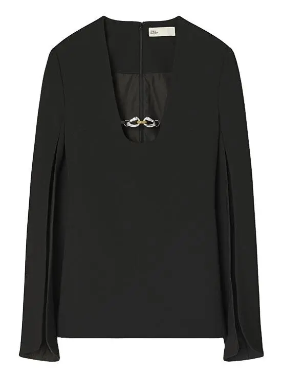 Tory Burch Jessa Crepe Tunic - Black