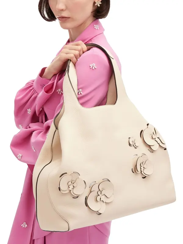 Oscar De La Renta Laser-cut Orchid Tote Bag - Neutrals