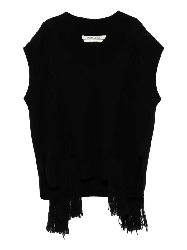 KIMHEKIM Fringe Detailing Vest - Black