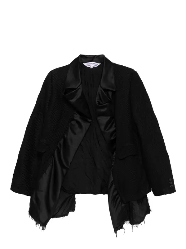 Comme Des Garçons Fringed-edge Blazer - Black