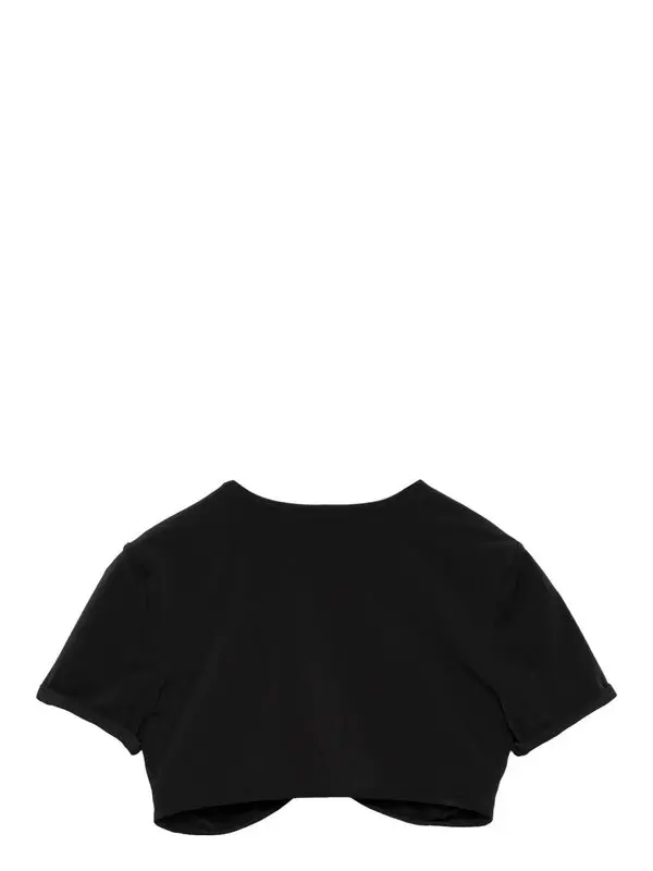 Christopher Esber Ruched Orbit Crop T-shirt - Black