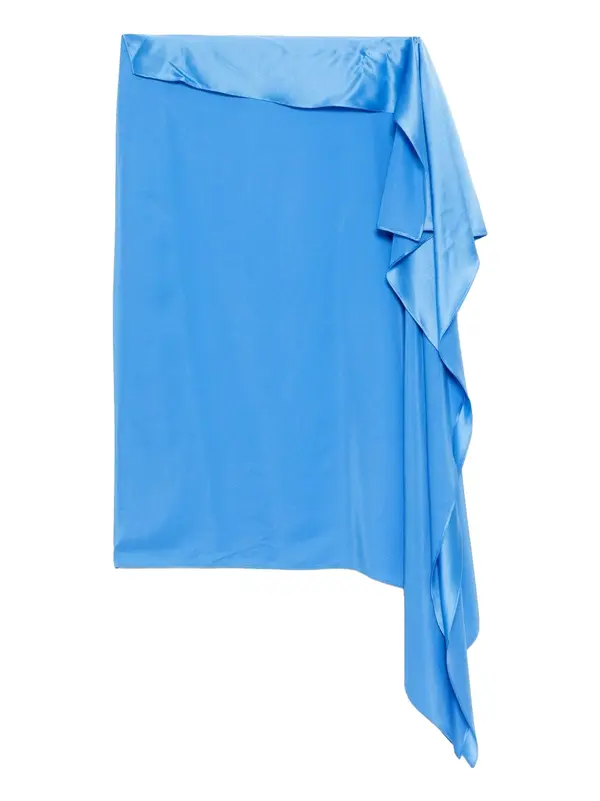 Christopher Esber Crosscut Silk Midi Skirt - Blue