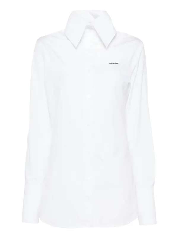 We11Done High-neck Collar Shirt - White