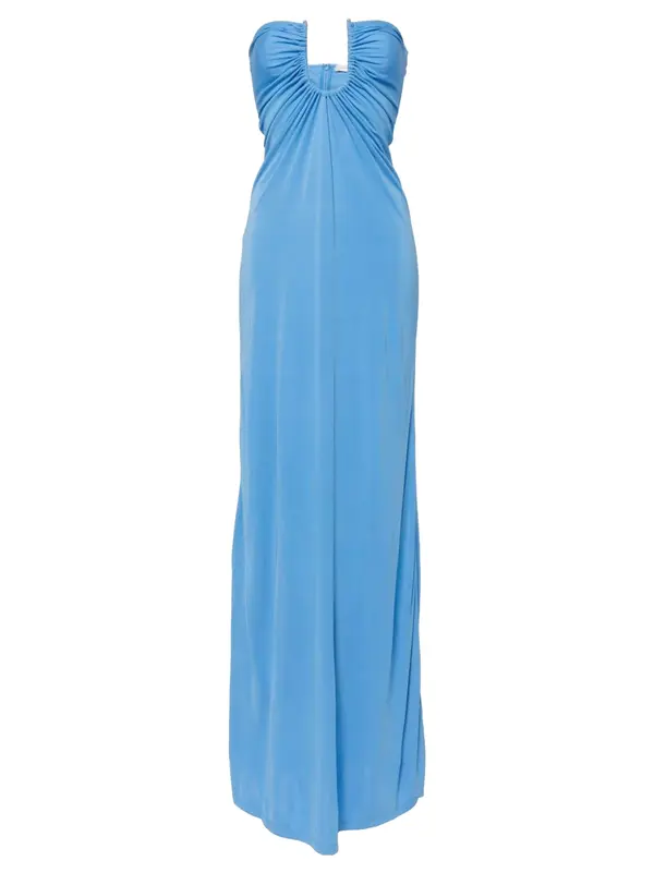 Christopher Esber Arced Palm Strapless Dress - Blue