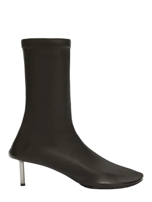 JIL SANDER 60mm Leather Ankle Boots - Black