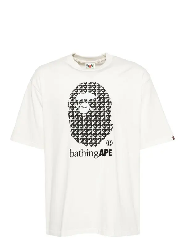 A BATHING APE Sta Houndstooth Tee - Neutrals