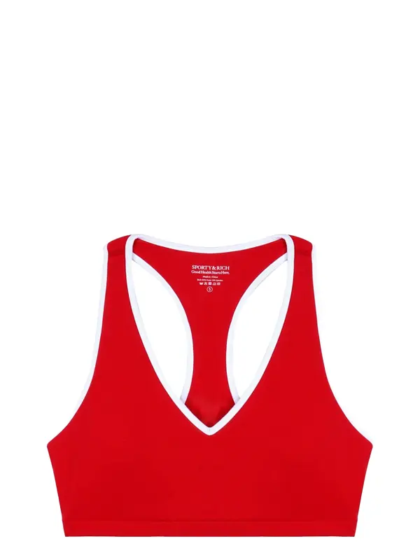 SPORTY & RICH Runner Box Sports Bra - Red