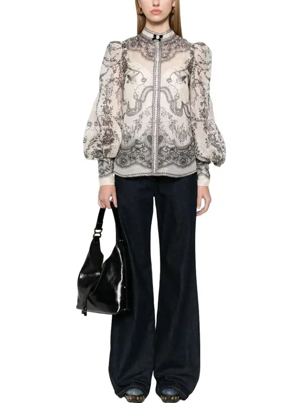 Zimmermann Crush Printed Shirt - Neutrals