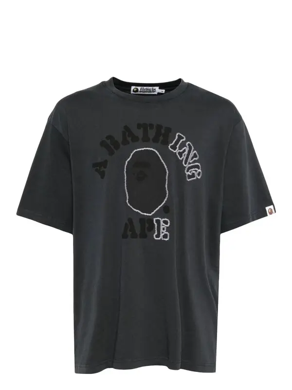 A BATHING APE Garment Dye College Tee - Grey