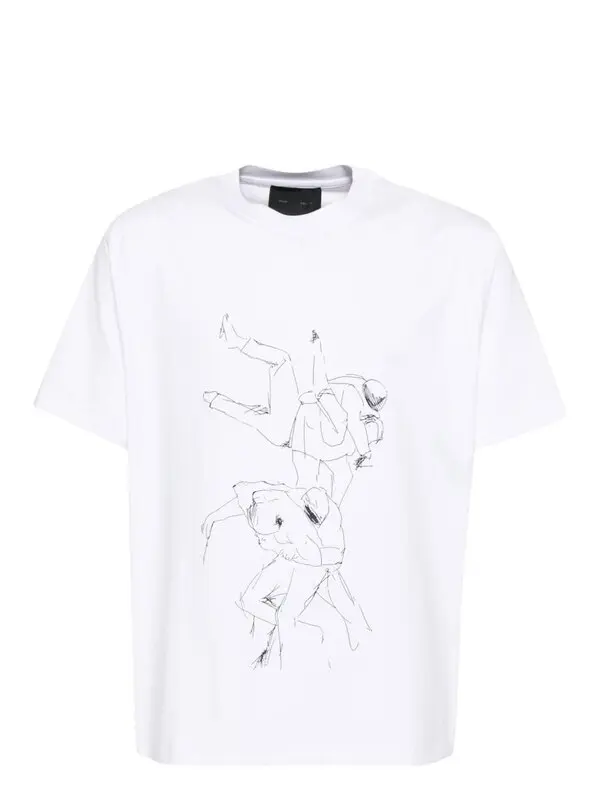 HELIOT EMIL Shelter-print T-shirt - White