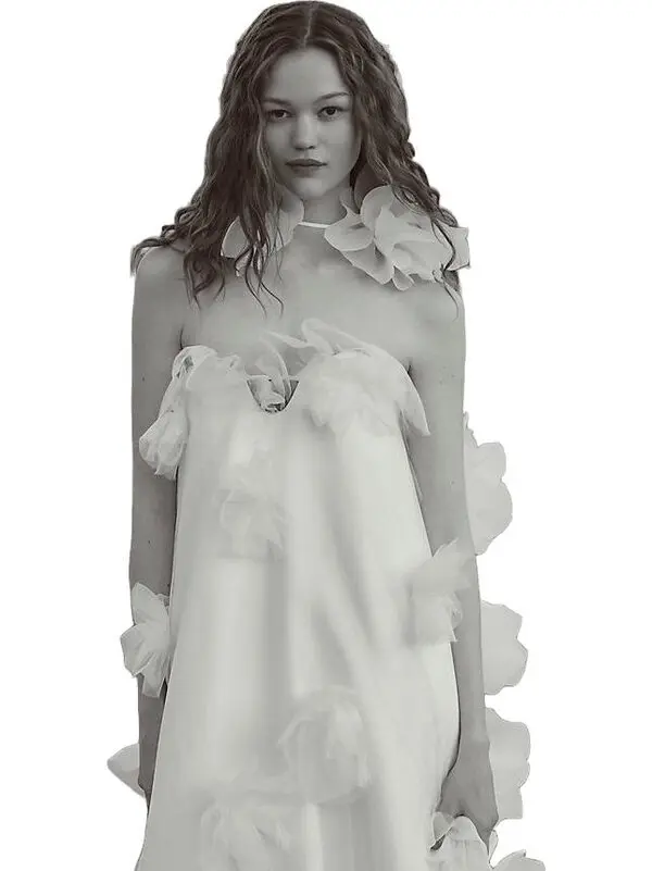 SÉBASTIEN LUKE Tia Sweetheart A-line Appliqué Wedding Gown - White