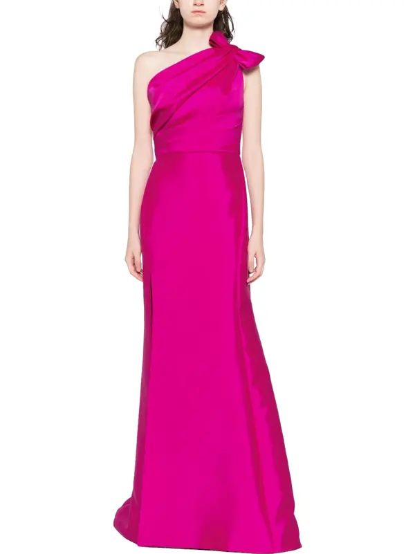 Amsale Mikado One-shoulder Gown - Purple