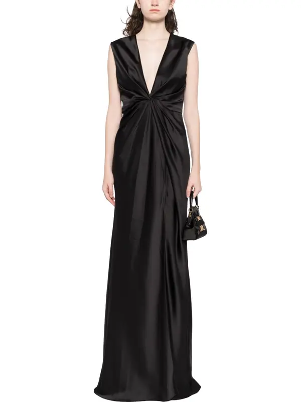 Amsale Fluid Draped Dress - Black