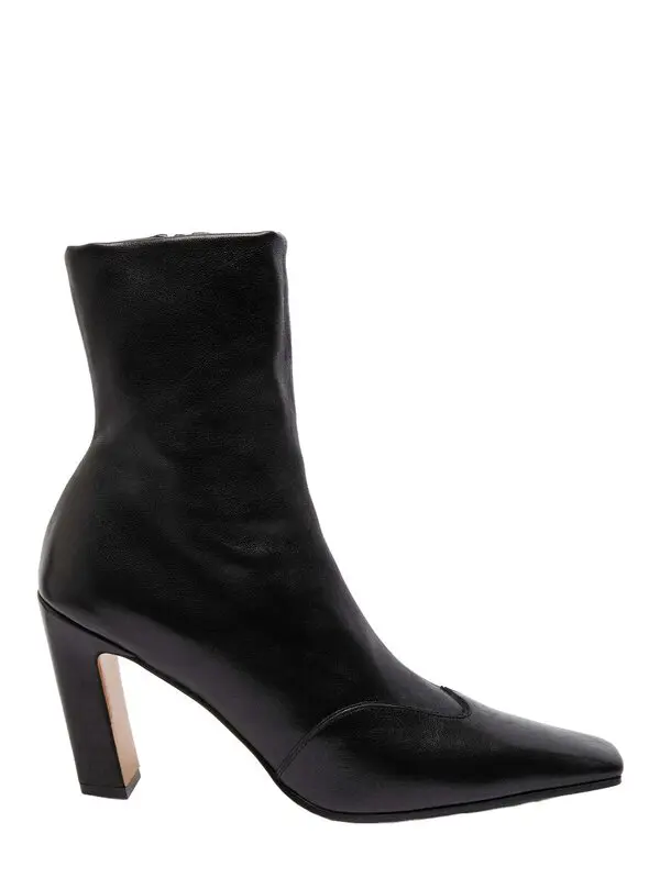 Khaite Nevada 85 Leather Ankle Boots - Black