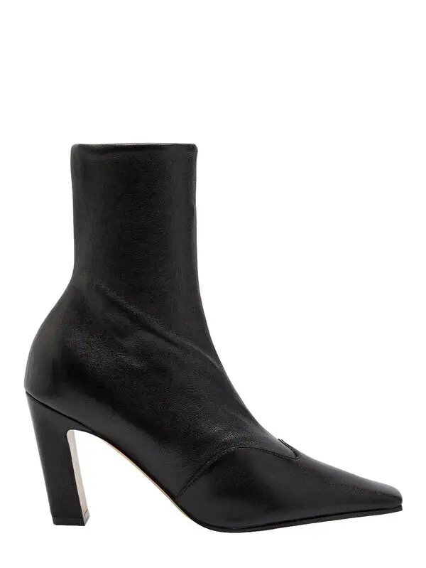 Khaite Nevada 85 Leather Ankle Boots - Black