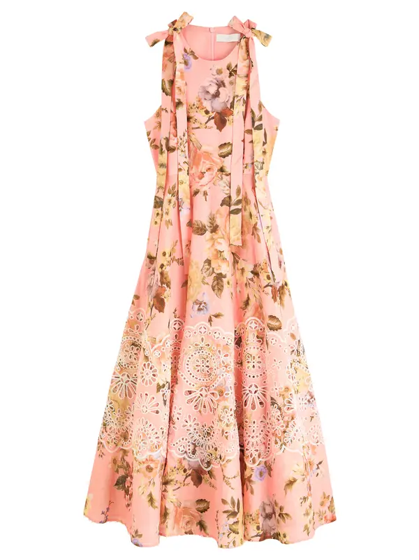 Zimmermann Acacia Floral-print Linen Midi Dress - Multi Floral