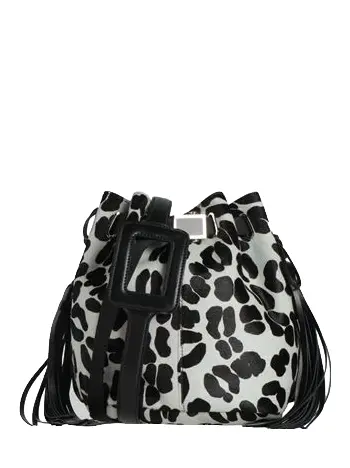 ROGER VIVIER Leopard-print Calf Hair Bucket Bag - Green