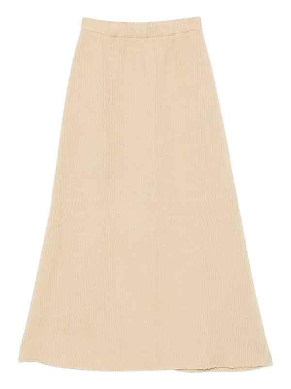 ELENA VELEZ Ribbed Knit Midi Skirt - Neutrals