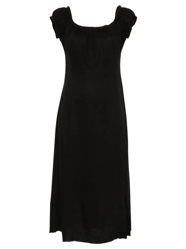 ELENA VELEZ Frayed Midi Dress - Black