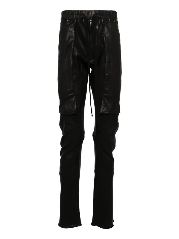 ISAAC SELLAM EXPERIENCE Leather Trousers - Black