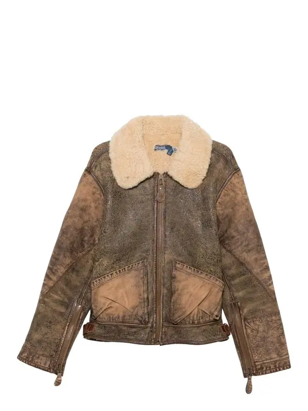 Polo Ralph Lauren Shearling-trim Bomber Jacket - Brown