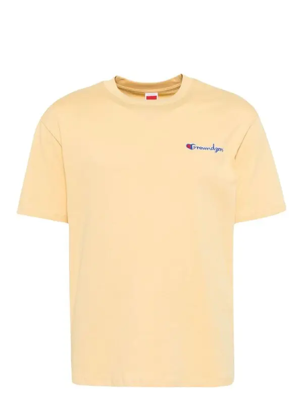 GROUND ZERO Logo Print Cotton T-shirt - Yellow