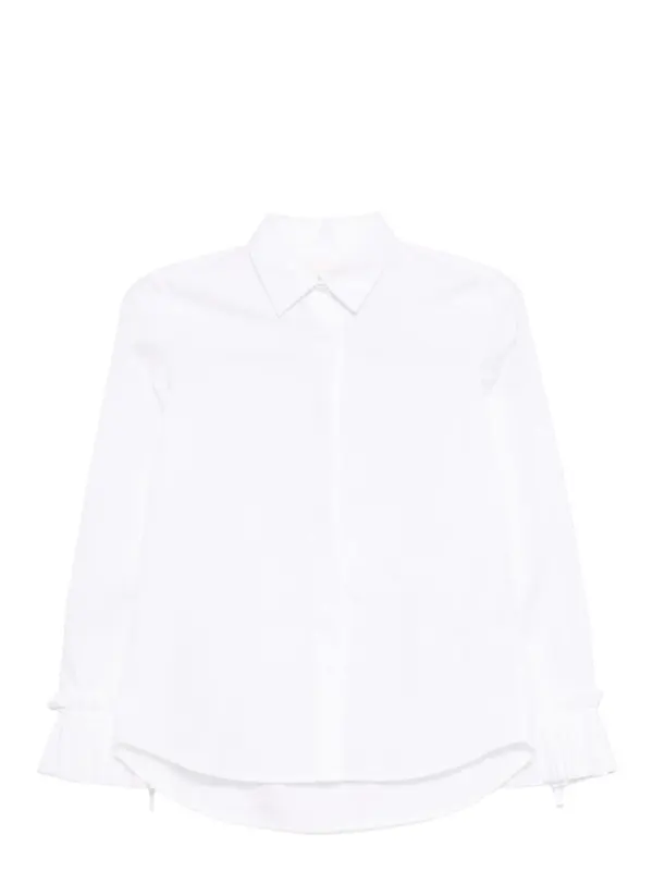 SHANSHAN RUAN Slim-cut Pleated Shirt - White