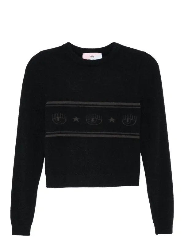 CHIARA FERRAGNI Eyelike-motif Sweater - Black