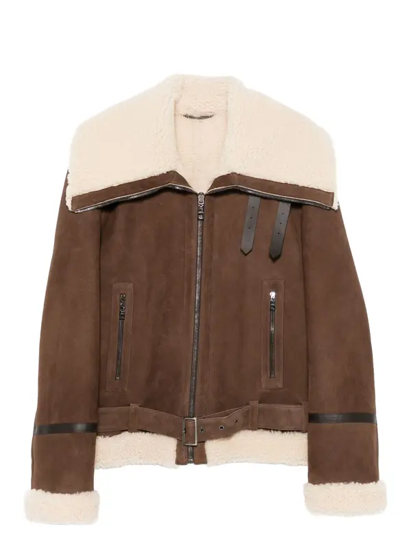 Dolce & Gabbana Shearling-trim Jacket - Brown