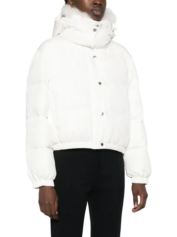 YVES SALOMON Contrasting-collar Ski Jacket - White