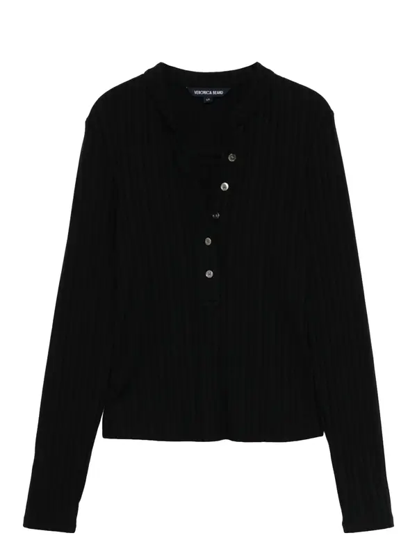 Veronica Beard Jocelyn Henley Shirt - Black