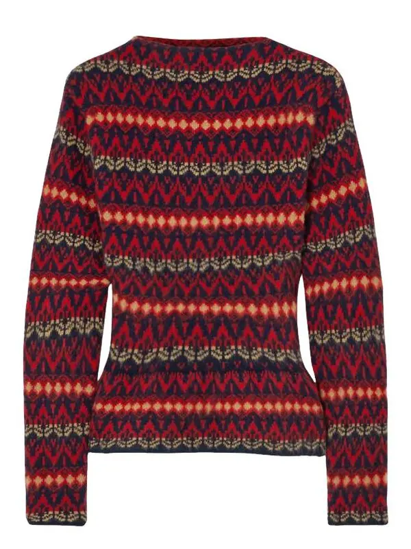 Bally Wool Jacquard-knit Sweater - Red