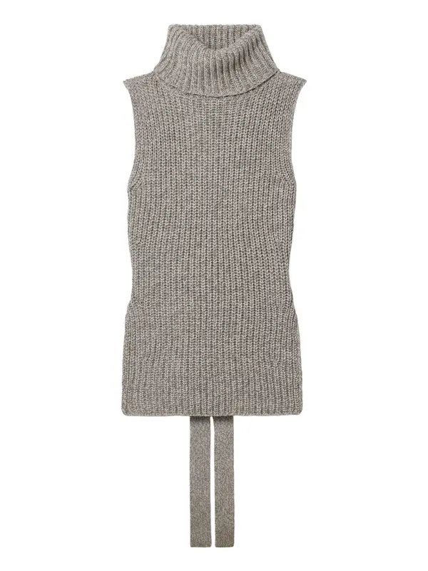 Proenza Schouler White Label Ember Ribbed Wool Turtleneck Vest - Gray