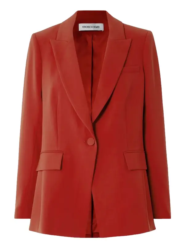 Veronica Beard Long And Lean Dickey Crepe Blazer - Red