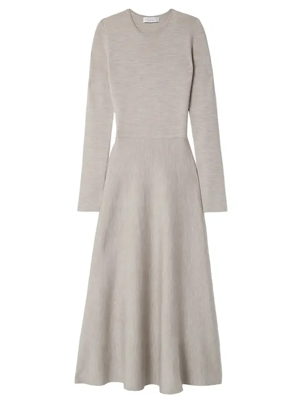 Gabriela Hearst Tegea Wool, Cashmere, And Silk-blend Midi Dress - Brown