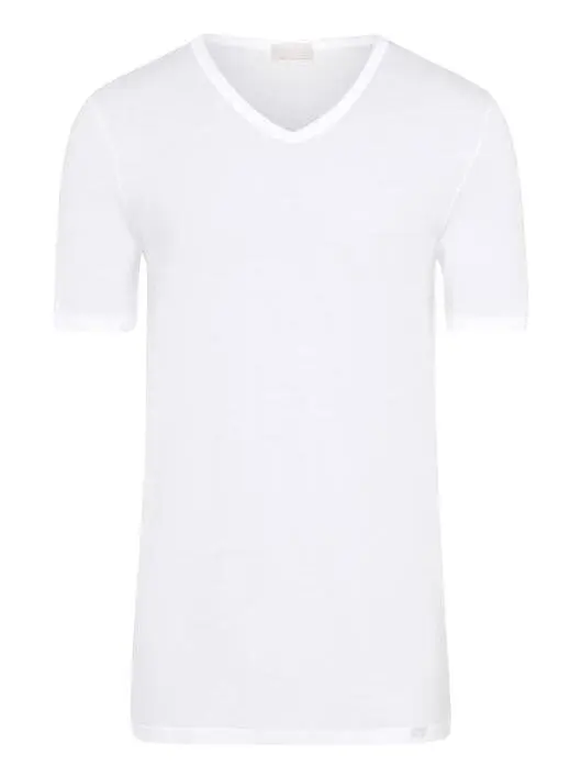Hanro Ultralight Fitted Cotton V-neck T-shirt - White
