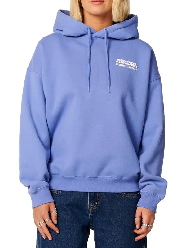 Rip Curl Surf Puff Print Graphic Hoodie - Medium Blue