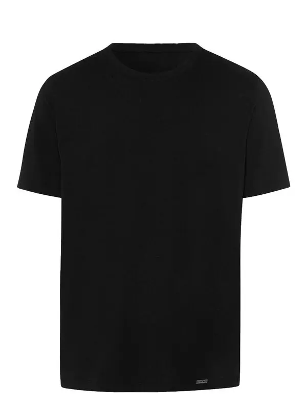 Hanro Living Shirts Cotton Crew Neck T-shirt - Black