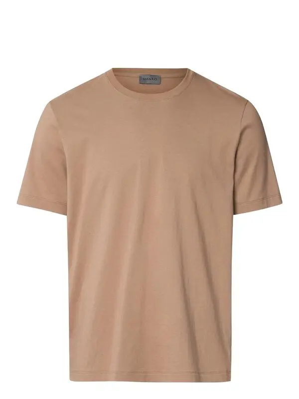 Hanro Living Shirts Cotton Crew Neck T-shirt - Portabella Beige