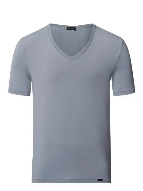 Hanro Natural Function Tencel And Cotton Fitted V-neck T-shirt - Cliff Grey
