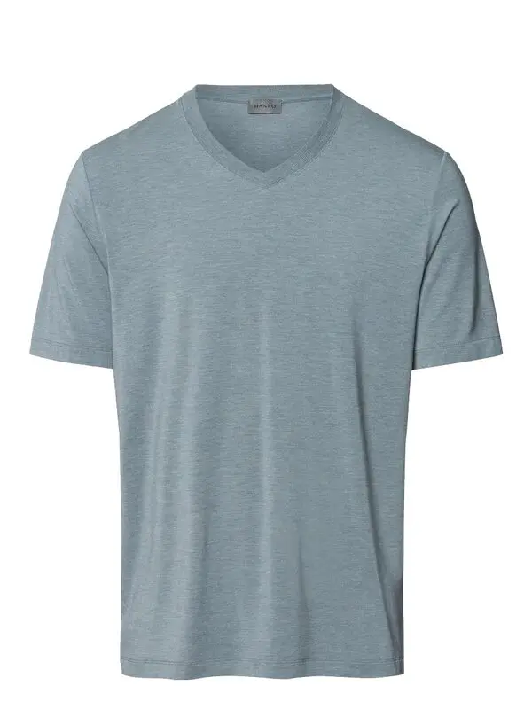 Hanro Casuals Soft V-neck T-shirt - Ocean Melange