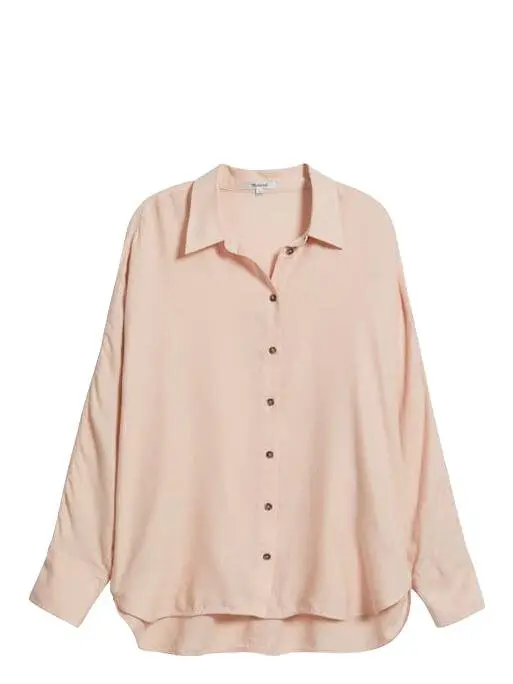 Madewell Heathered Flannel Dolman Shirt - Pink Heather