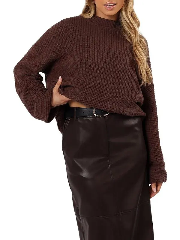 PETAL & PUP Katty Cotton Sweater - Chocolate Brown